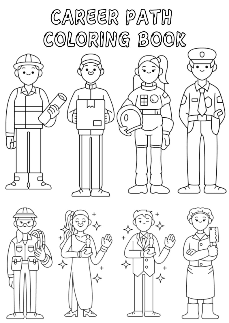 15 Printable Pages | Career Path Coloring Book | Book | Coloring Book ...