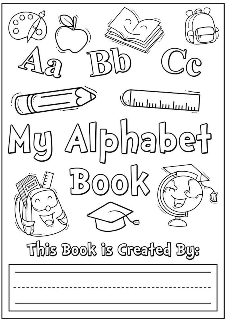 Printable Alphabet Coloring Book: 28 Pages, Educational (digital ...