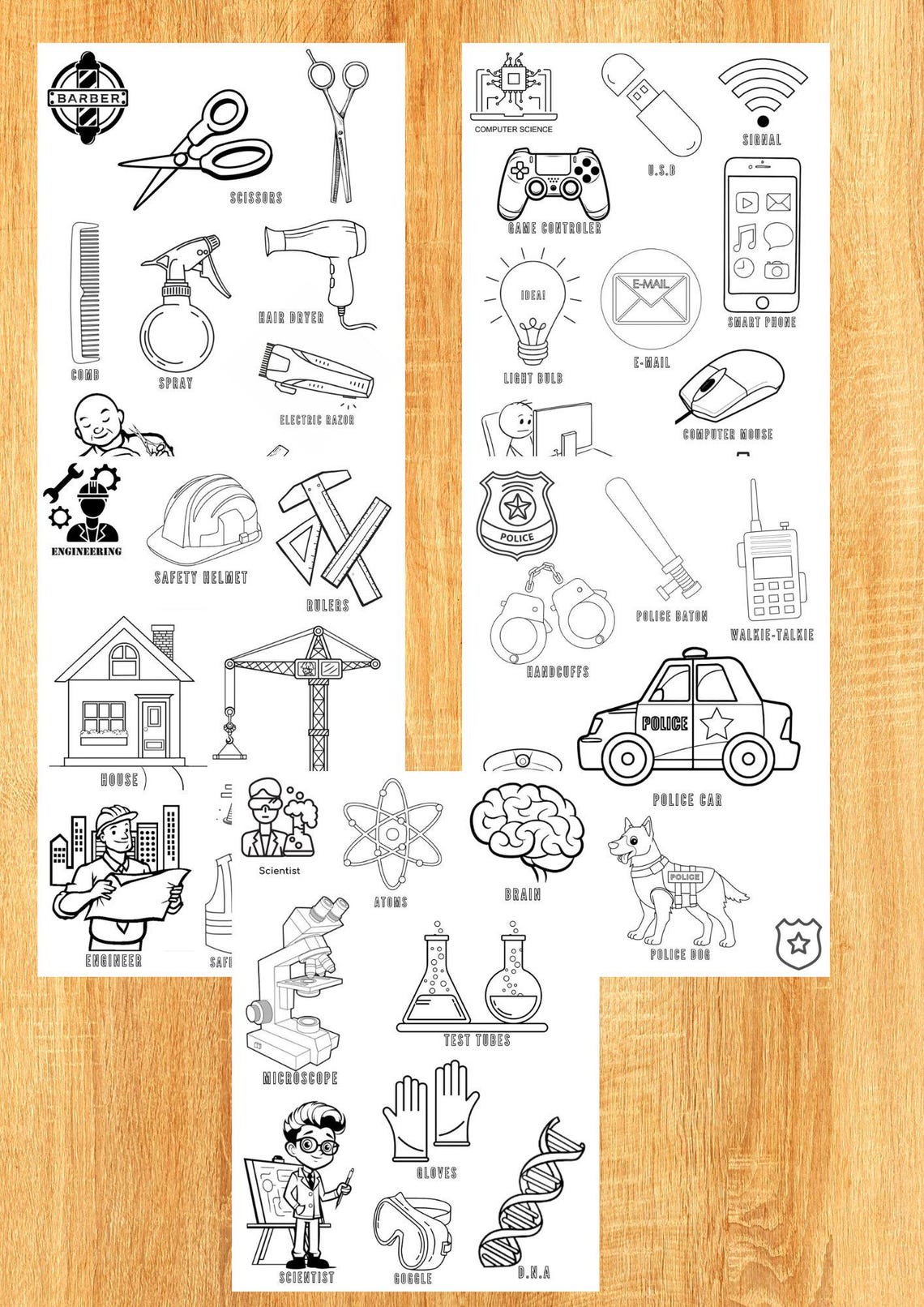 15 Printable Pages | Career Path Coloring Book | Book | Coloring Book ...