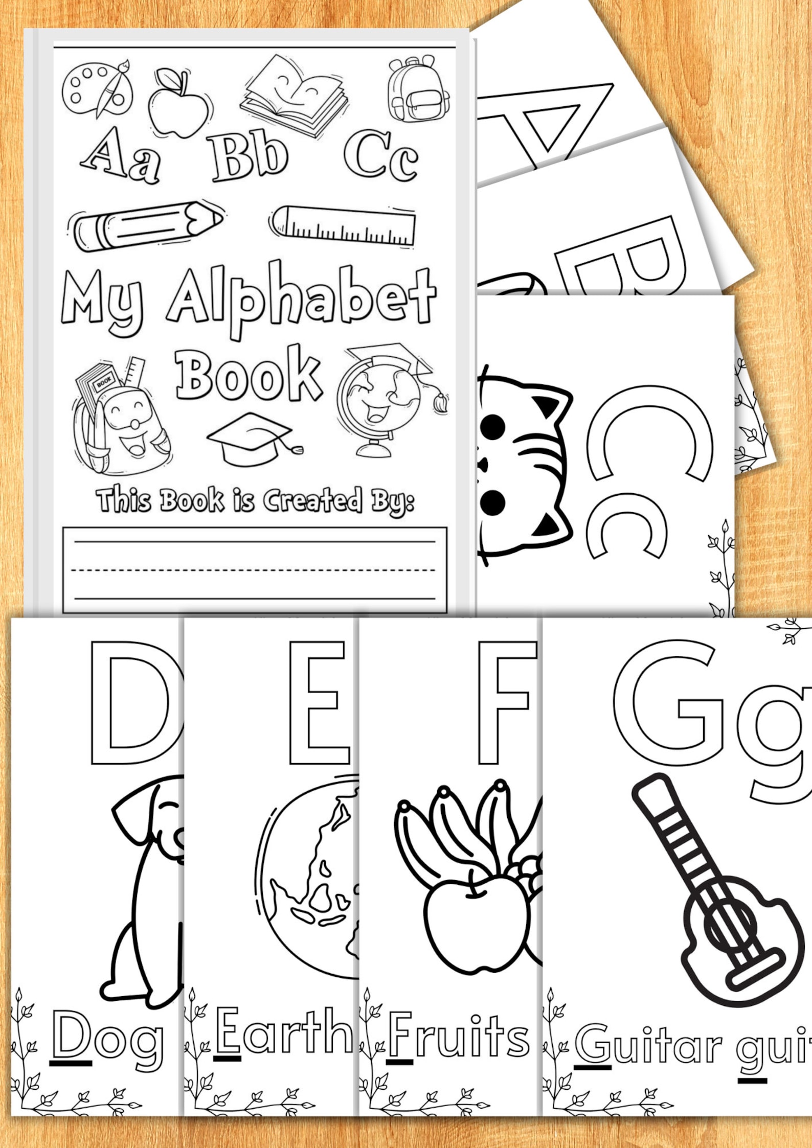 Printable Alphabet Coloring Book: 28 Pages, Educational (digital ...