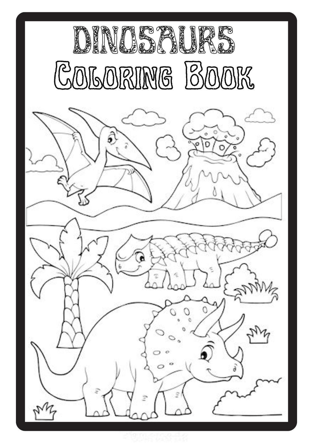 34 Printable Pages | Dinosaur Coloring Book | Digital Download ...