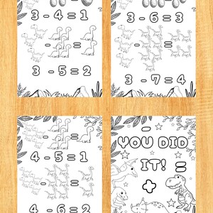 16 Printable Pages | Dinosaur Math | Coloring Book | Children's Book ...