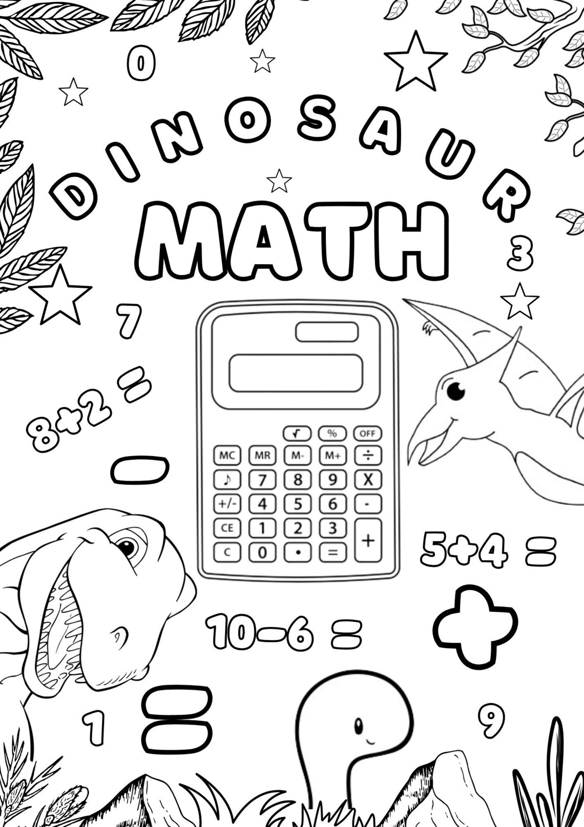 16 Printable Pages | Dinosaur Math | Coloring Book | Children's Book ...