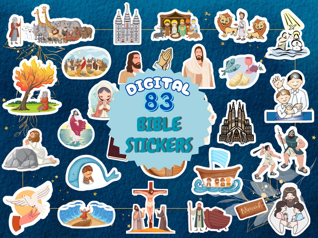 83 Digital Printable Stickers Bible Bible Story Holy 2x2 Prophets PNG ...