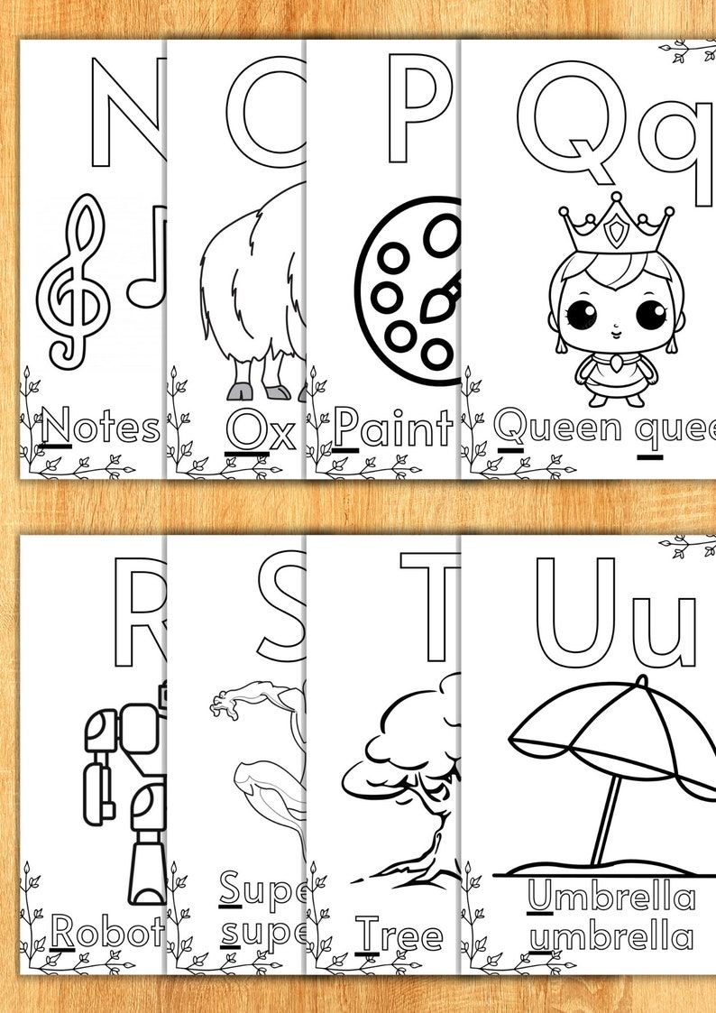Printable Alphabet Coloring Book: 28 Pages, Educational (digital ...