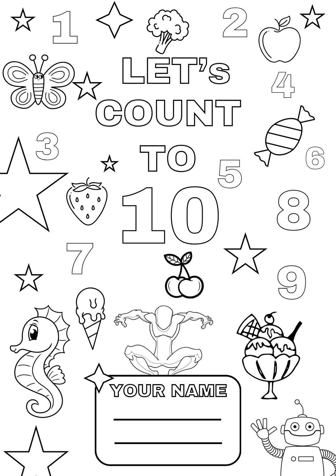 Let's Count to Ten | Children Books | Coloring Book | Educational ...