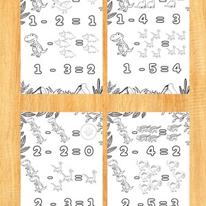 16 Printable Pages | Dinosaur Math | Coloring Book | Children's Book ...
