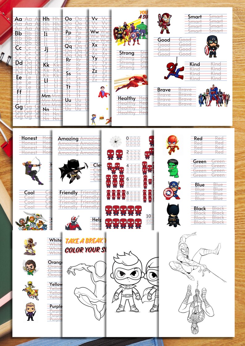 Learn to Write Like A Superhero for Boys Tracing Practice Homeschool ...