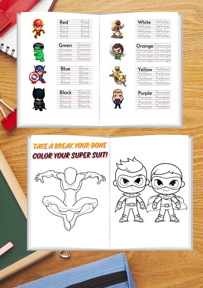 Learn to Write Like A Superhero for Boys Tracing Practice Homeschool ...