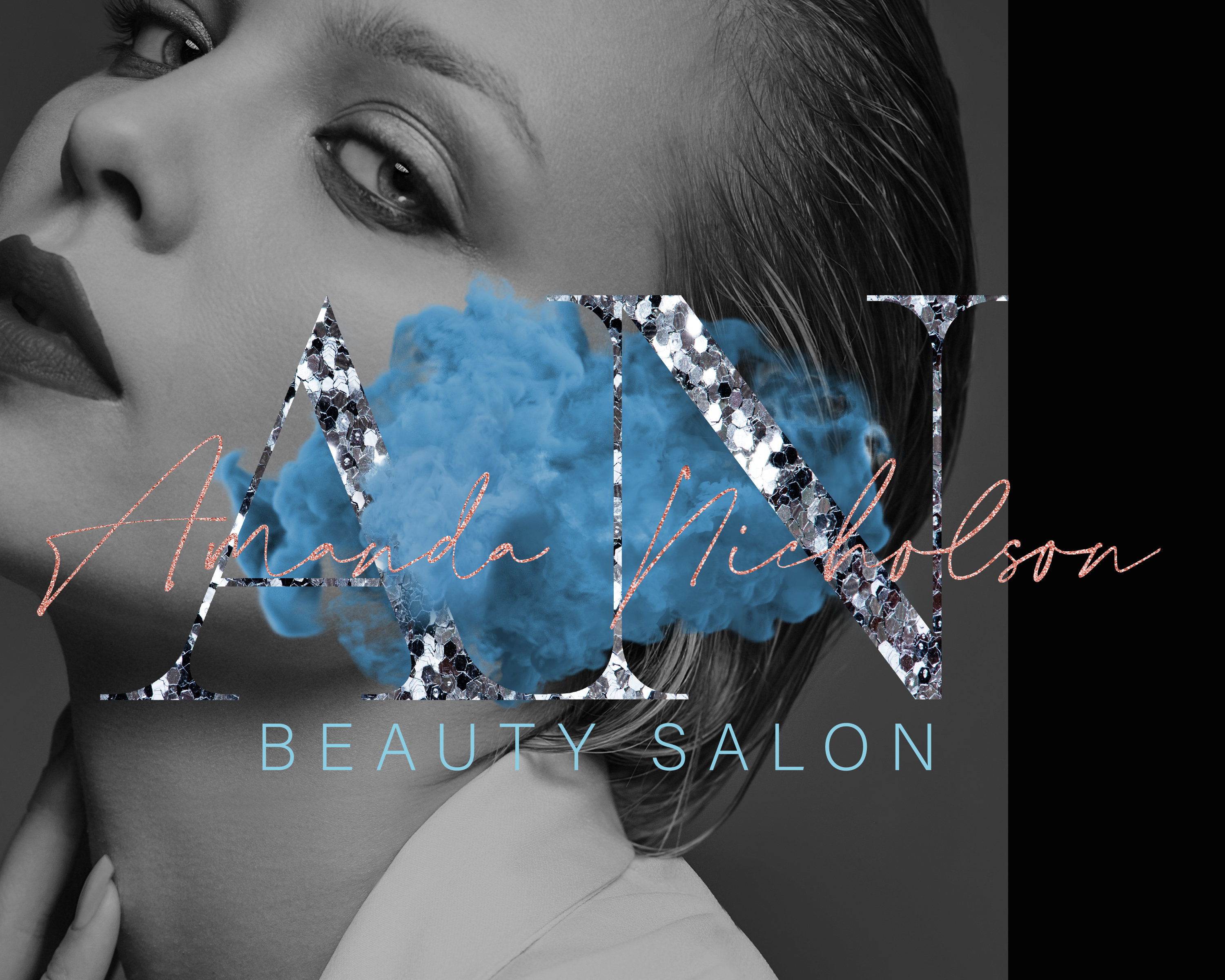 Watercolor Blue Logo, Nail Logo, Makeup Artist Logo - Etsy