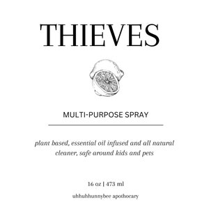 Thieves Household Cleaner Labels - Vinyl Stickers - Waterproof - 3 Pack ...