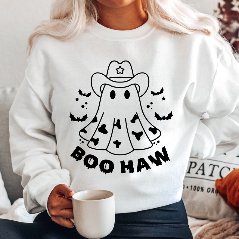 Boo Haw Svg, Ghost Svg, Cowboy Ghost Svg, Halloween Svg, Funny Ghost ...