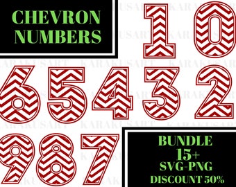 Chevron Numbers Svg - Etsy