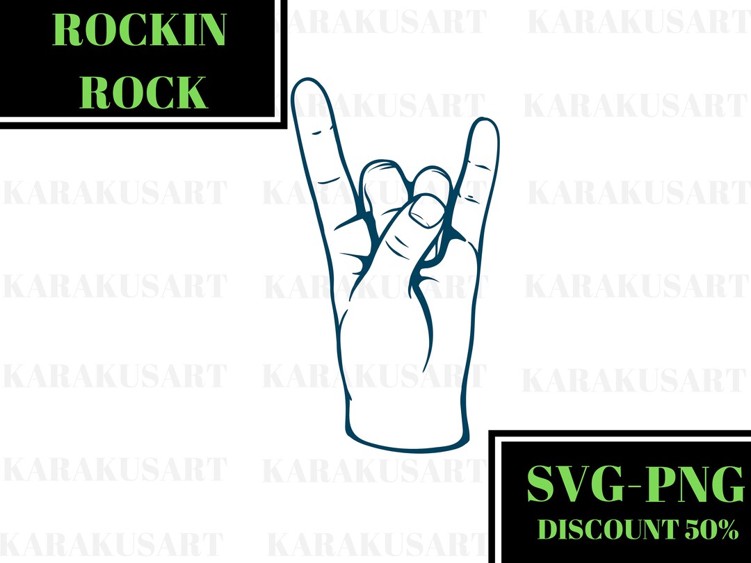 Rock Hand Svg Rock on Hand Svg Rock Hand Cricut Rock Hand - Etsy Ireland