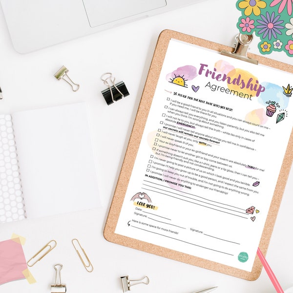 Best Friend Contract - Etsy