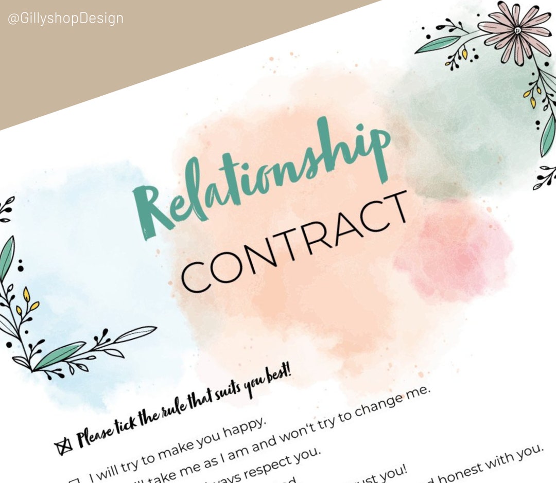 Digital Relationship Contract | for Couples | Affiliate Agreement ...
