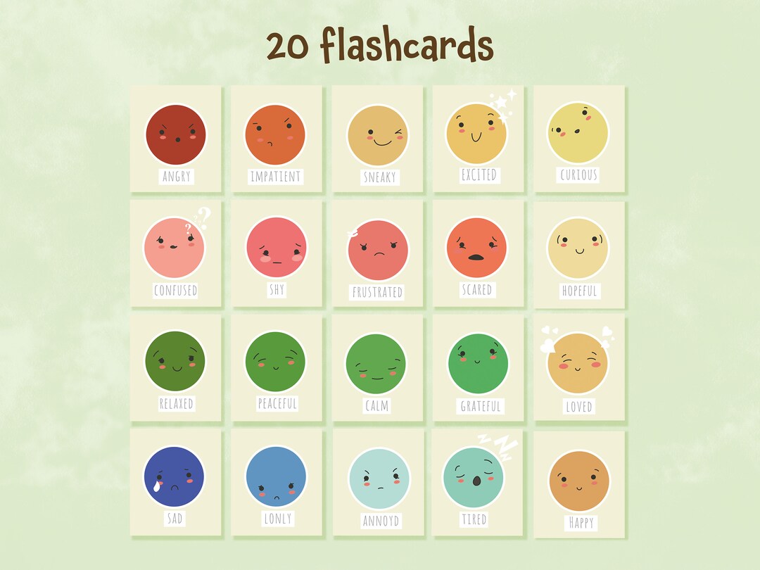 Feelings Chart, Emotions Flashcards, Feelings Cards, Colorful Classroom ...