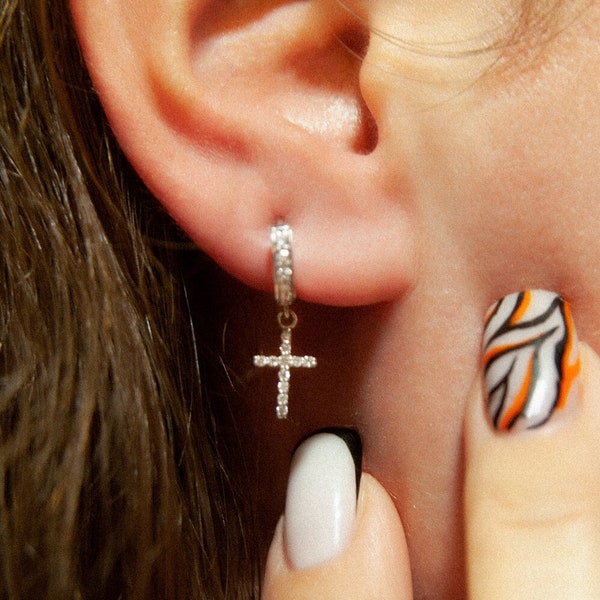 Cross Earrings - Etsy