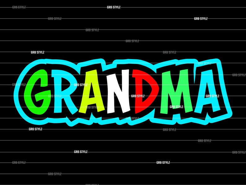 Grandma Logo, Grandma PNG, Neon Colors, 3 Logos, Family PNG - Etsy