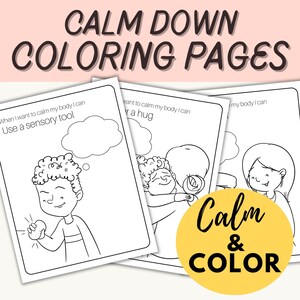 Calm Down Coloring Book Self-regulation Coloring Book - Etsy Australia