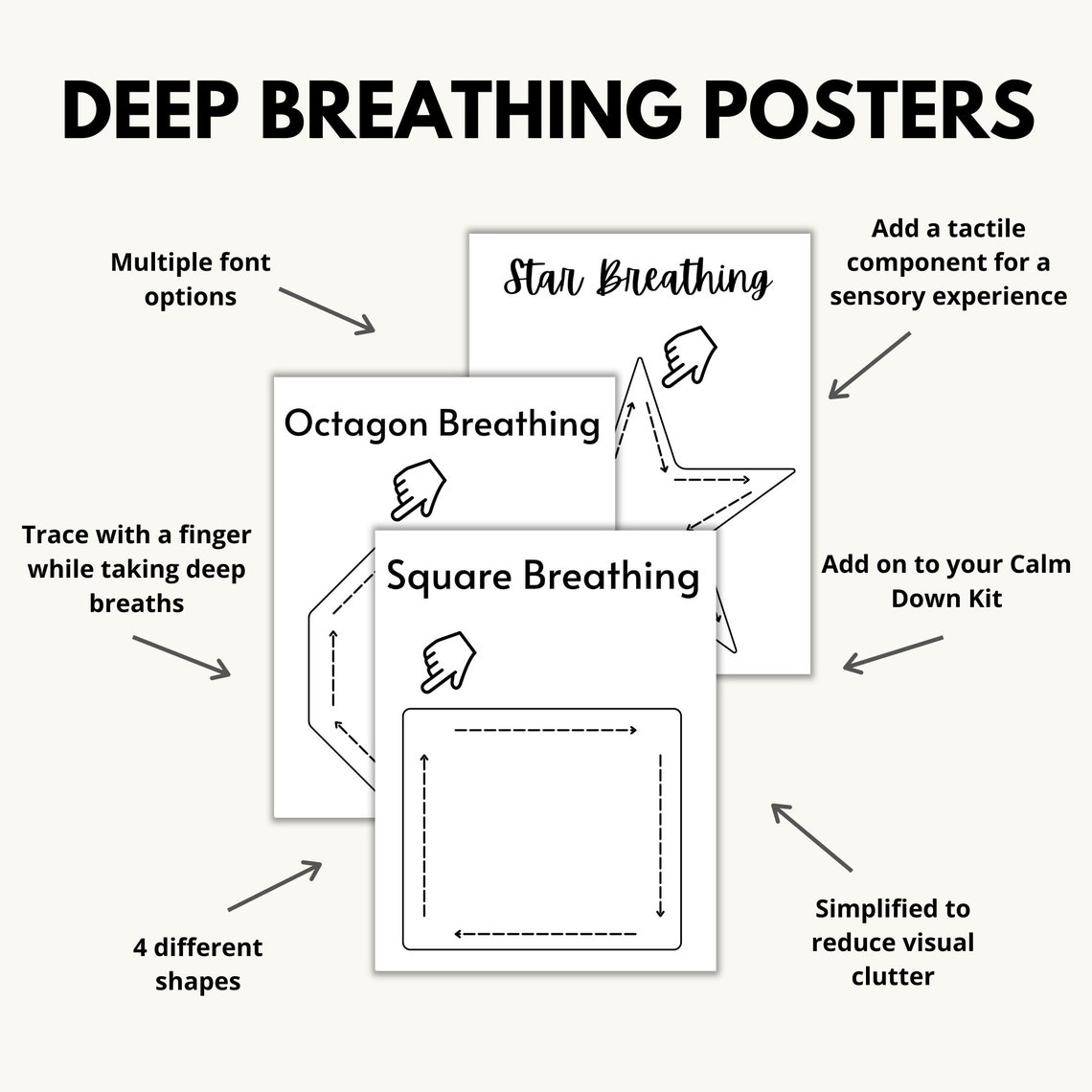 Deep Breathing Posters, Self-regulation Strategy Posters, Self ...