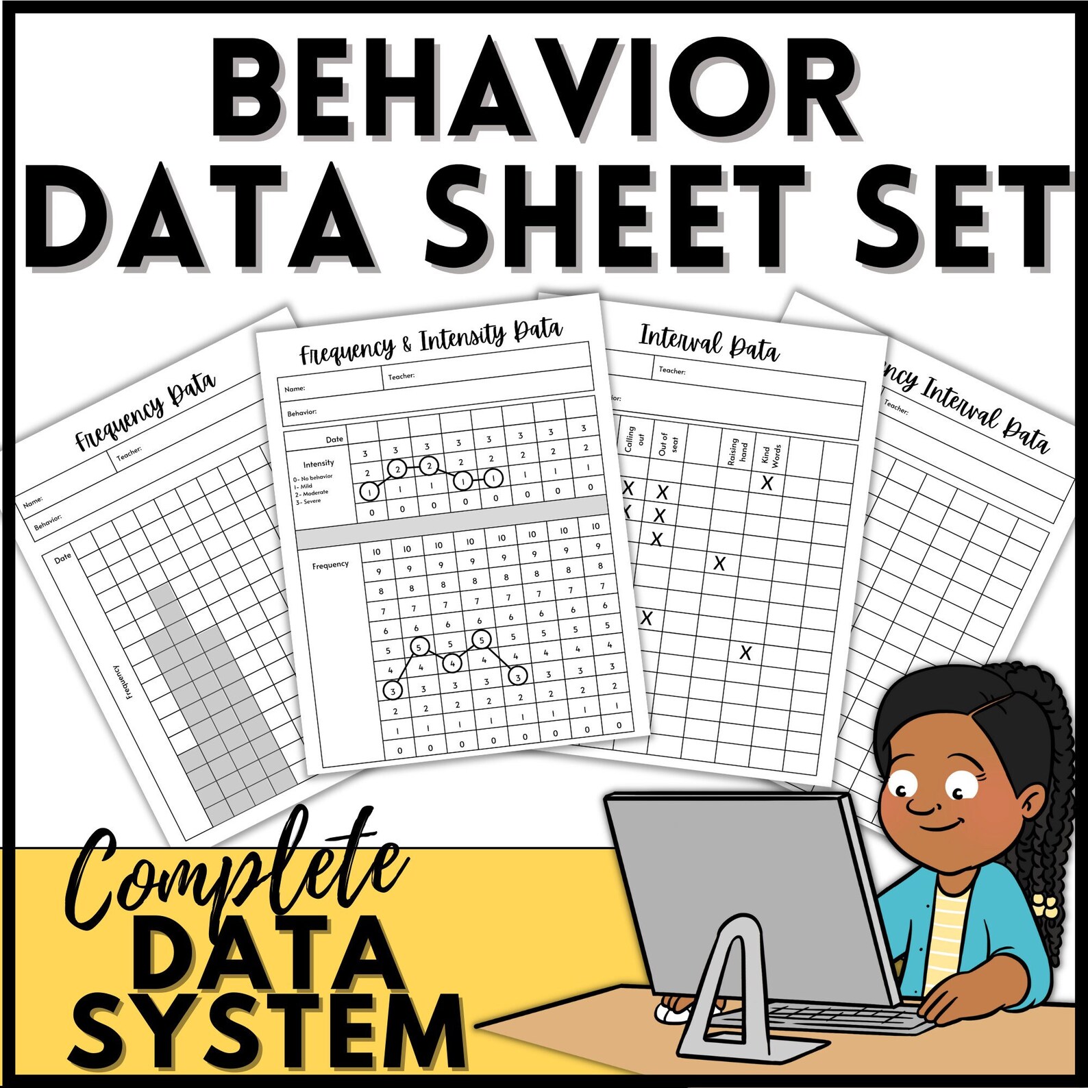 Behavior Data Sheets, Data Collection System, Data Collection Sheets ...