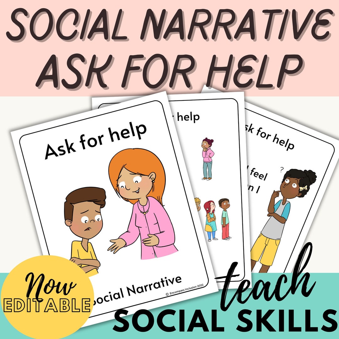 Social Narrative: Ask for Help, Social Story, Social Skills, Self ...