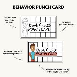 Behavior Punch Cards Kids Reward Chart Classroom Behavior - Etsy