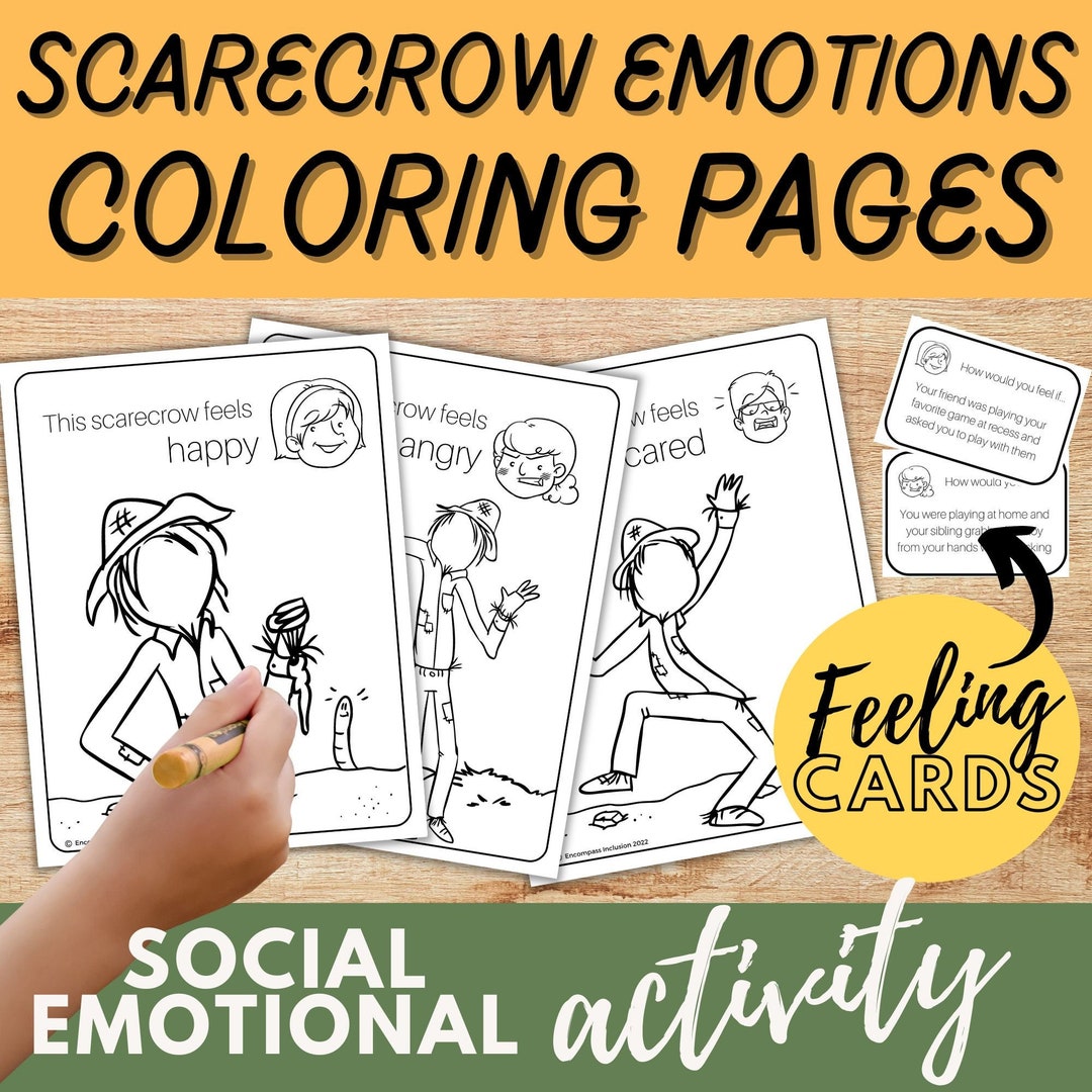 Feelings Coloring Page, Scarecrow Emotions, Fall Coloring Pages ...