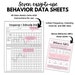 Behavior Data Sheets, Data Collection System, Data Collection Sheets ...