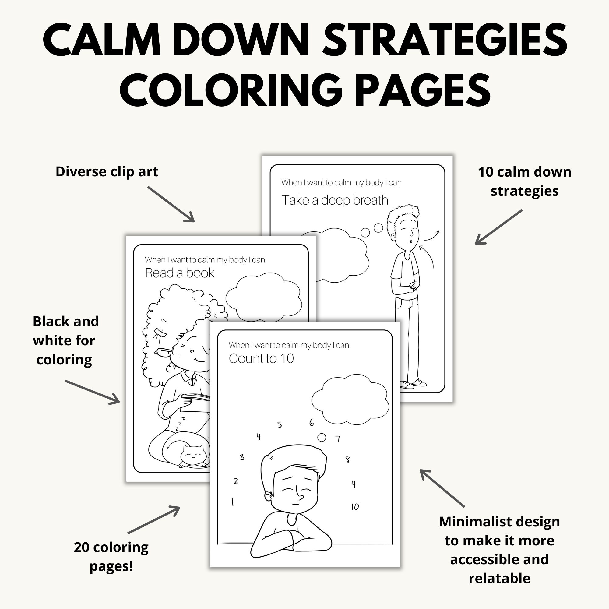 Calm Down Coloring Book Self-regulation Coloring Book - Etsy Australia