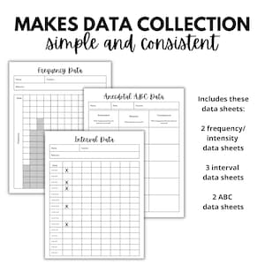 Behavior Data Sheets, Data Collection System, Data Collection Sheets ...
