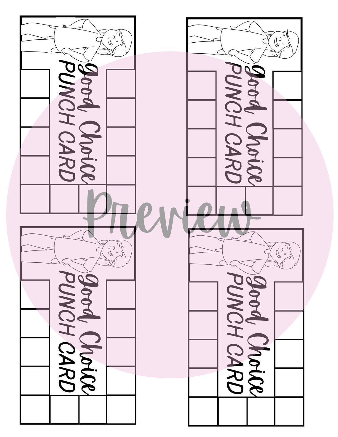 Behavior Punch Cards Kids Reward Chart Classroom Behavior - Etsy