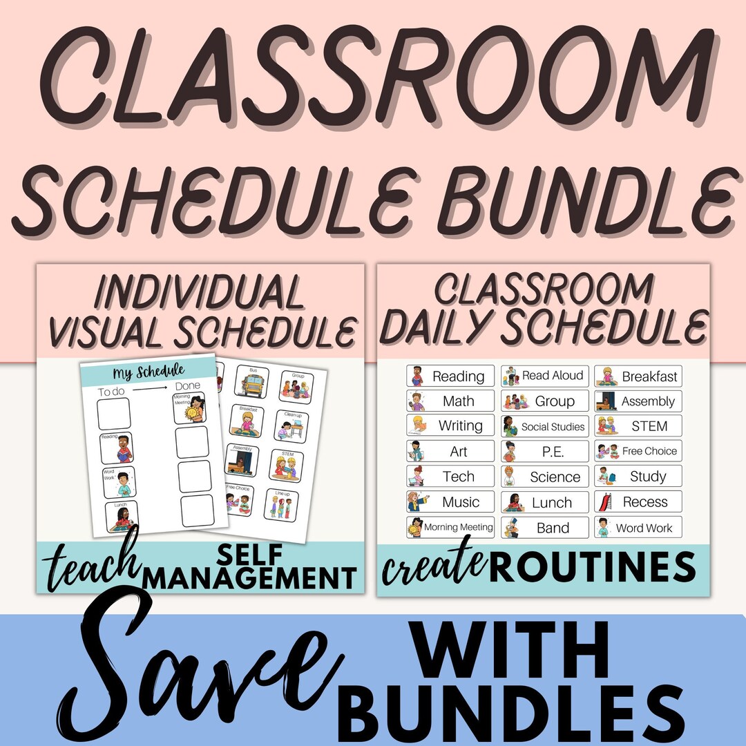 Schedule Bundle, Daily Schedule, Individual Schedule, Classroom Visual ...