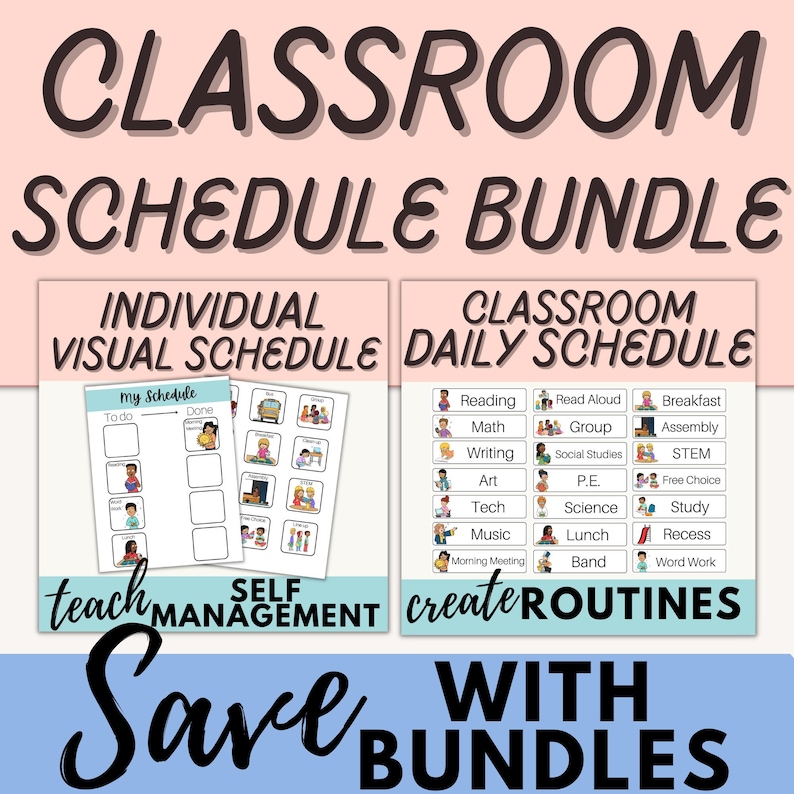 Schedule Bundle, Daily Schedule, Individual Schedule, Classroom Visual ...