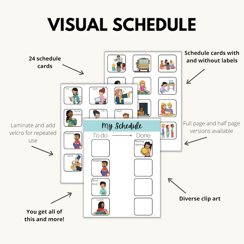 Visual Schedule Individual Student Schedule Classroom - Etsy