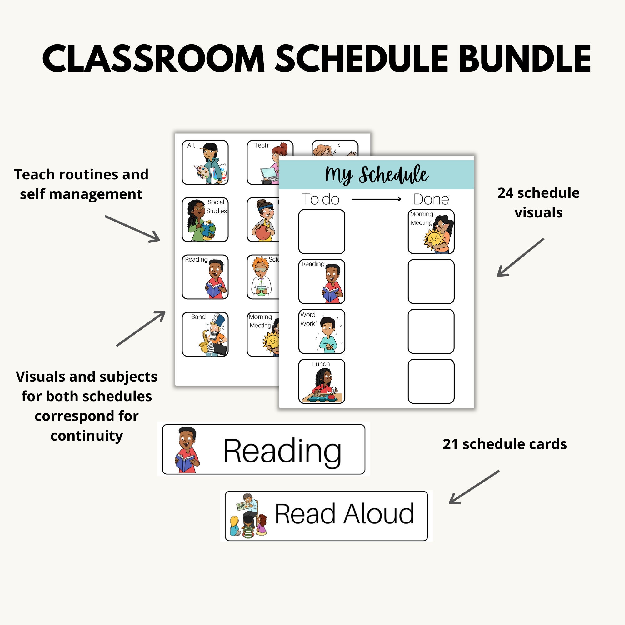 Schedule Bundle, Daily Schedule, Individual Schedule, Classroom Visual ...