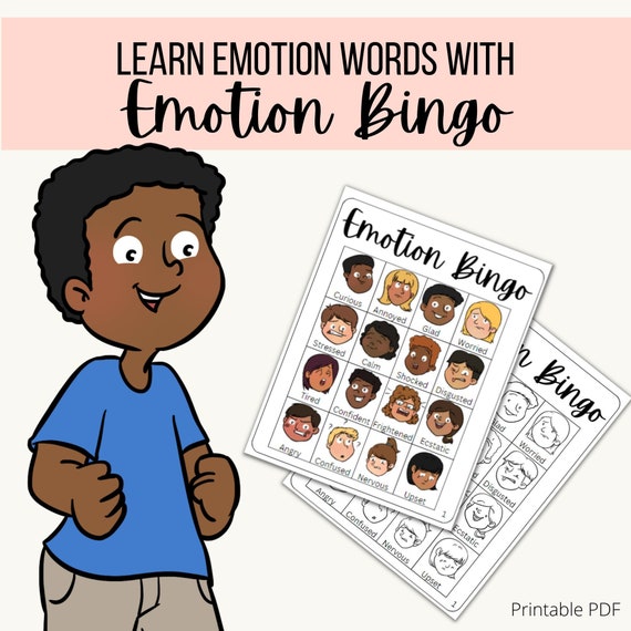 Emotion Bingo Engaging Fun Bingo Game Social Emotional - Etsy