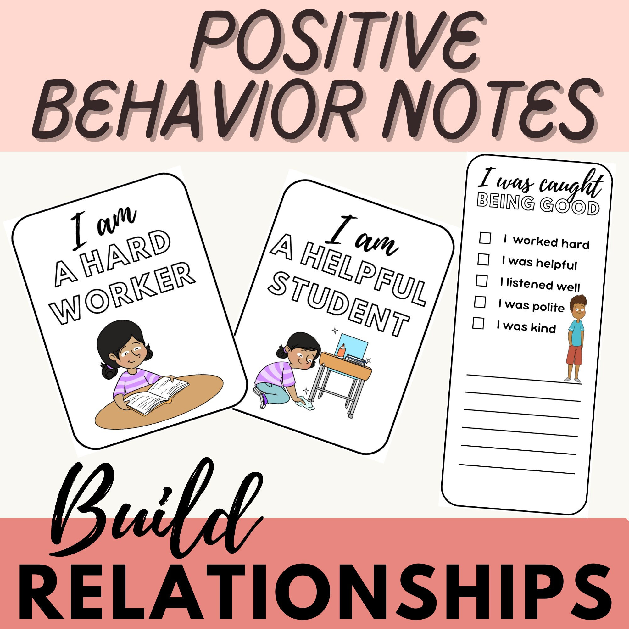Positive Behavior Notes, Positive Affirmations for Kids, Positive Notes ...