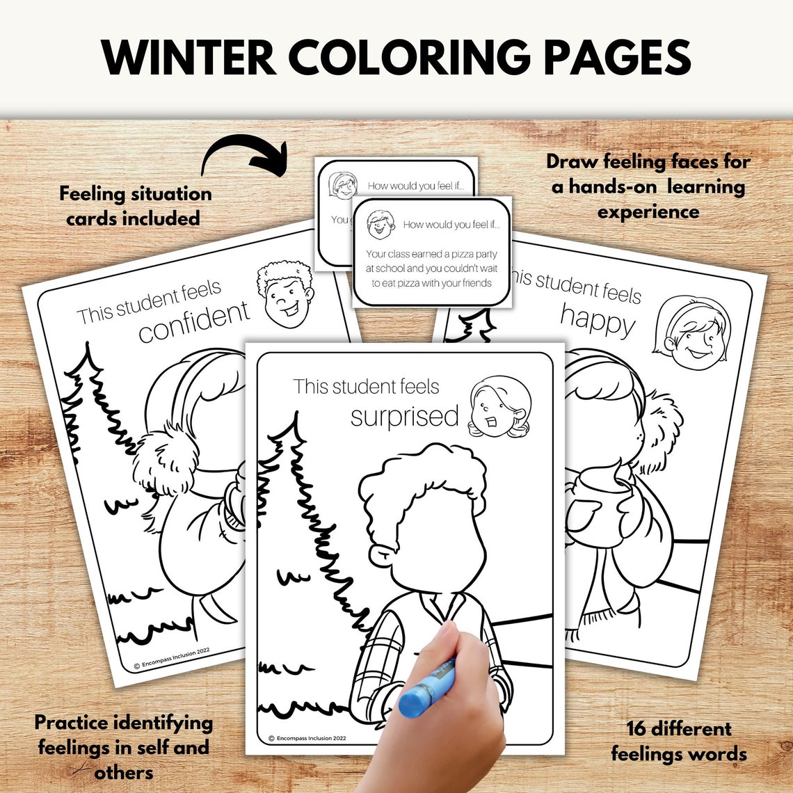 Feelings Coloring Pages, Winter Emotions Coloring, Emotional Coloring ...