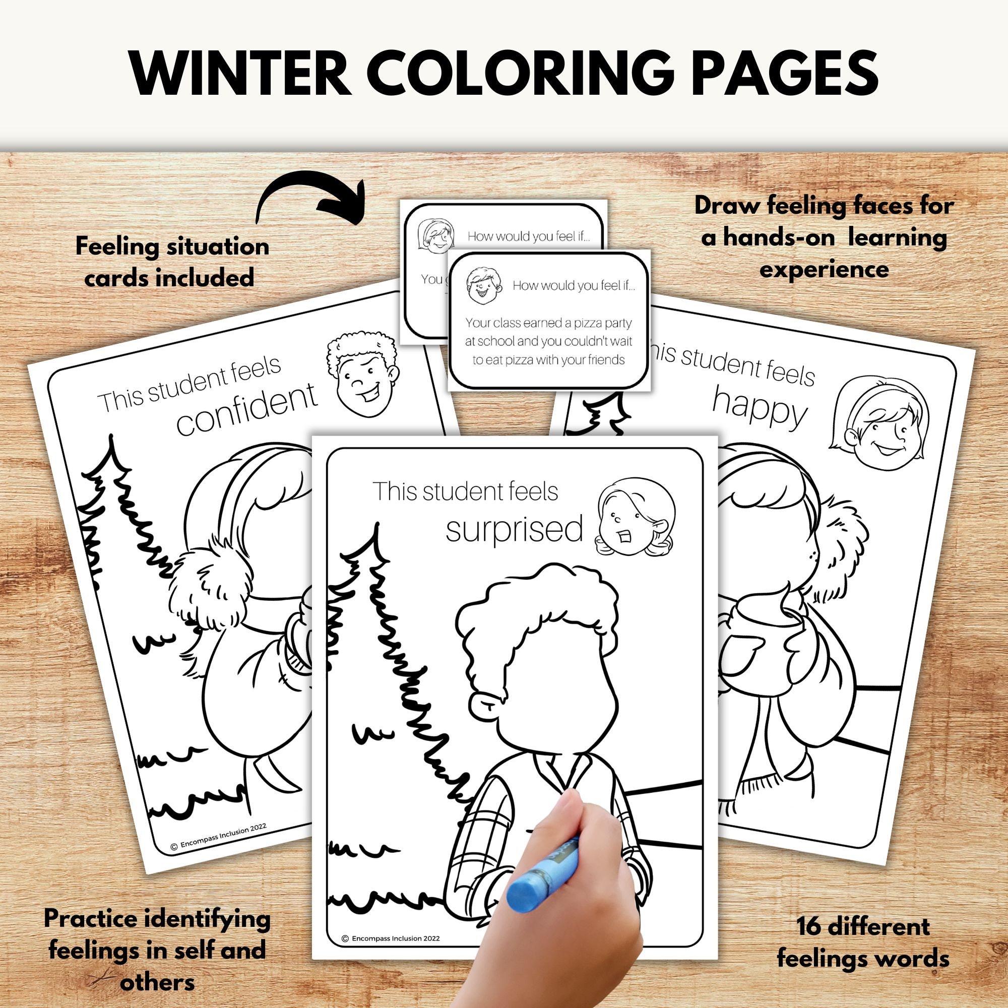 Feelings Coloring Pages, Winter Emotions Coloring, Emotional Coloring ...