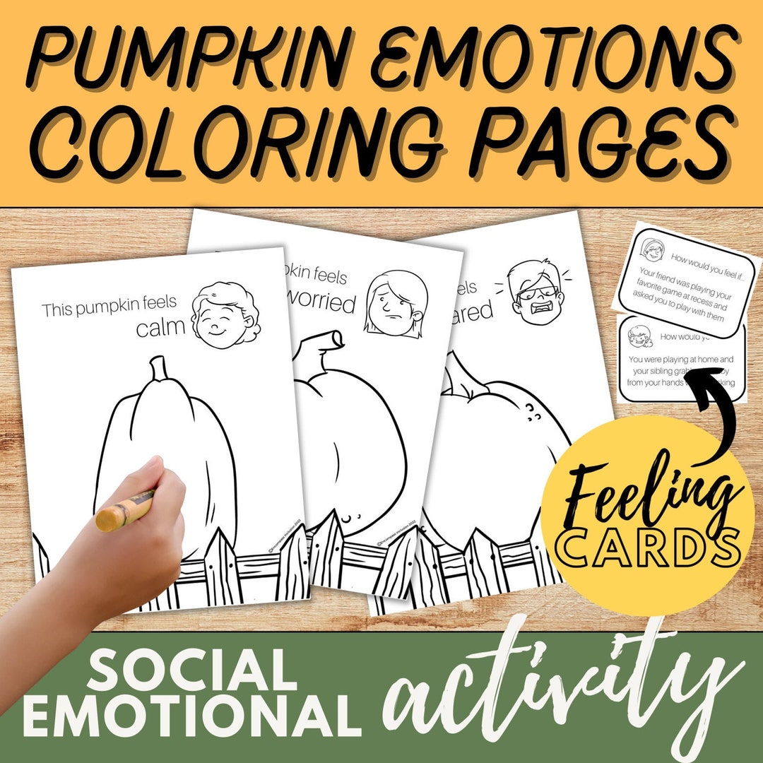 Feelings Coloring Page, Pumpkin Emotions, Fall Coloring Pages, Identify ...
