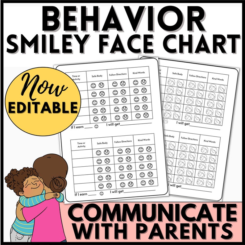 Behavior Smiley Chart, Daily Behavior Chart, Classroom Behavior ...