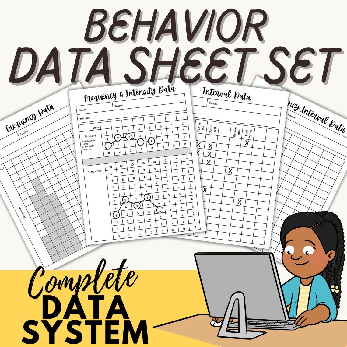 Behavior Data Sheets Data Collection System Data Collection - Etsy