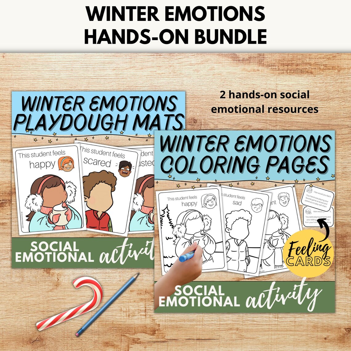 Winter Feelings Playdough Coloring Bundle, Christmas Emotions Coloring ...