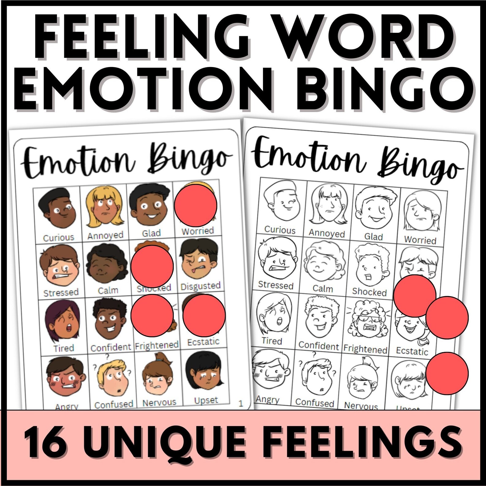 Emotion Bingo, Engaging Fun Bingo Game, Social Emotional Learning ...