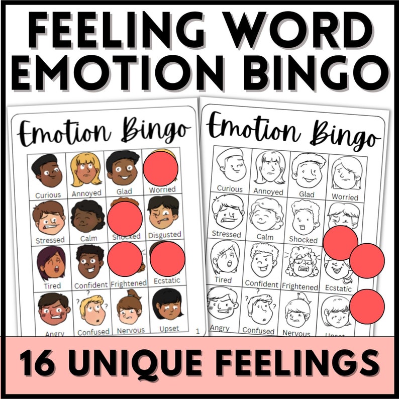 Emotion Bingo, Engaging Fun Bingo Game, Social Emotional Learning ...