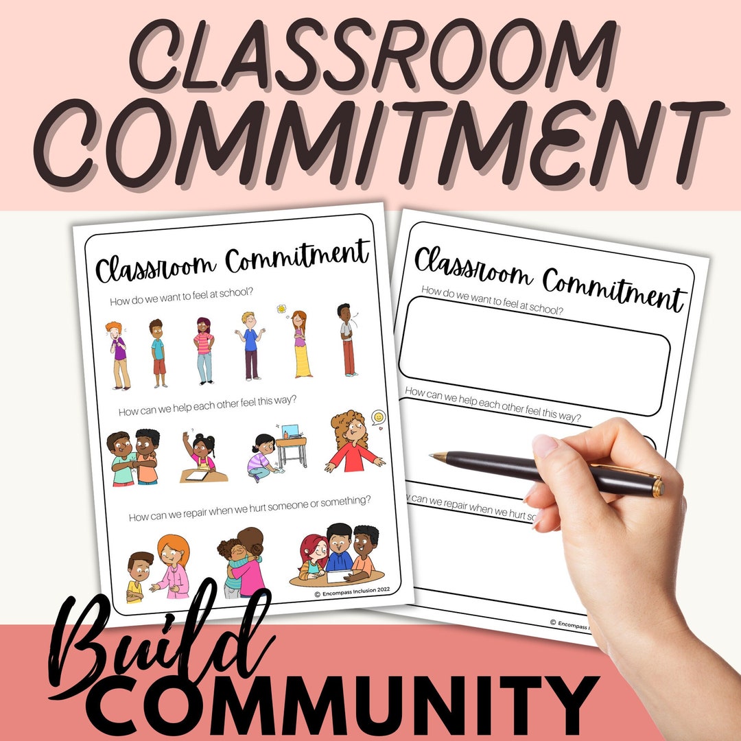 Classroom Commitment, Class Charter, Classroom Community Poster ...