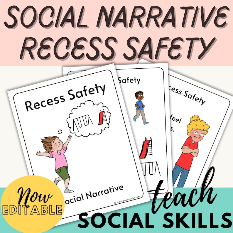 Social Narrative: Recess Safety, Social Story, Social Skills, Self ...