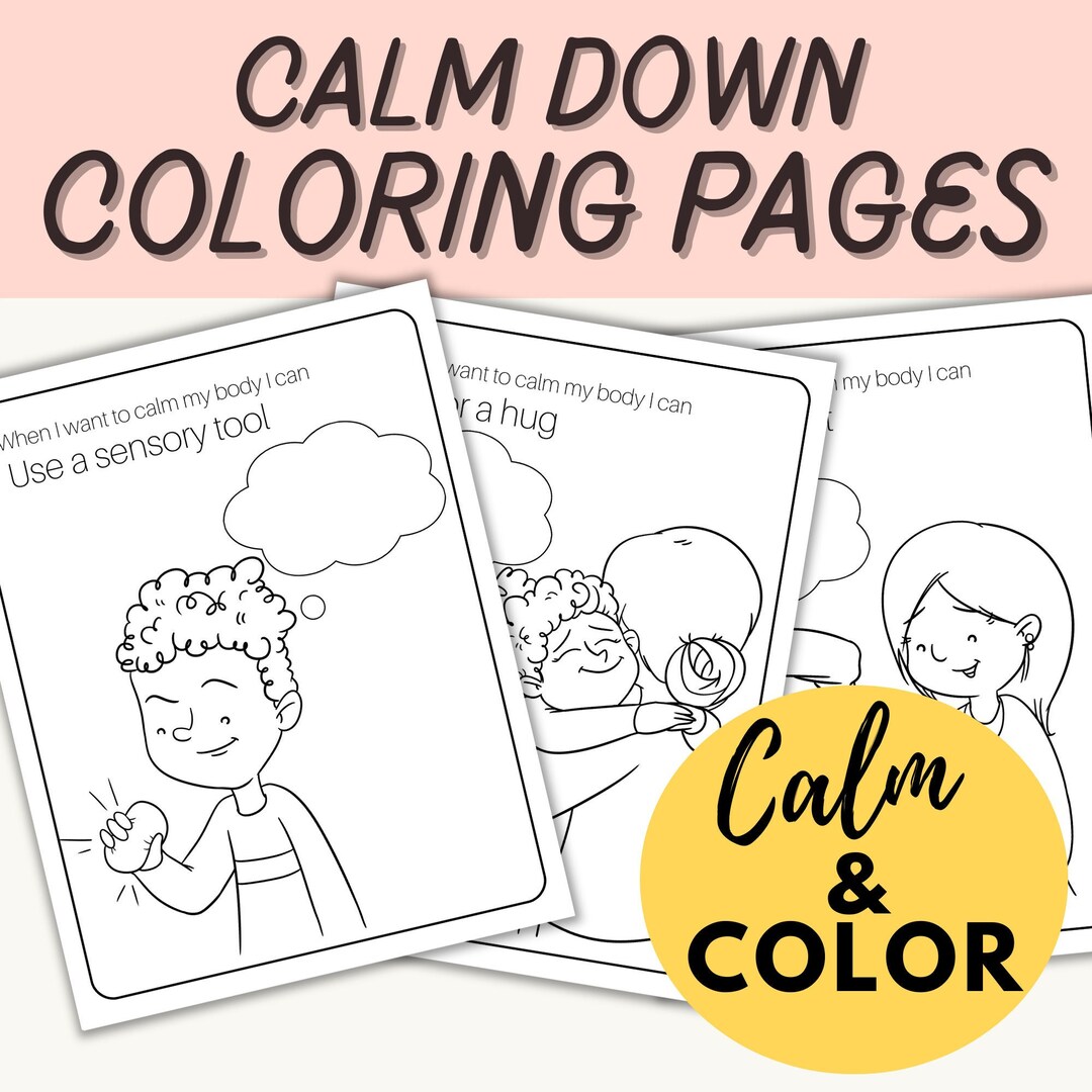 Calm Down Coloring Book Self-regulation Coloring Book - Etsy Australia